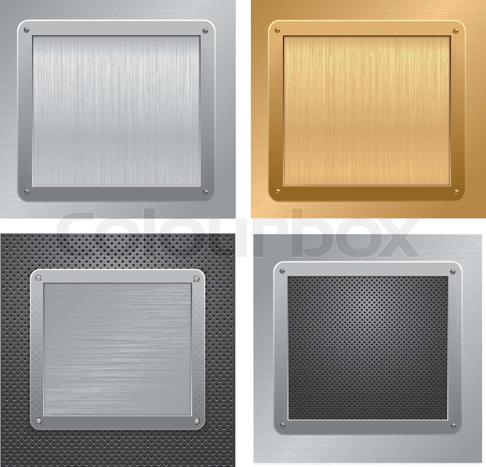 Four glossy metallic plates. Vector illustration | Stock vector | Colourbox