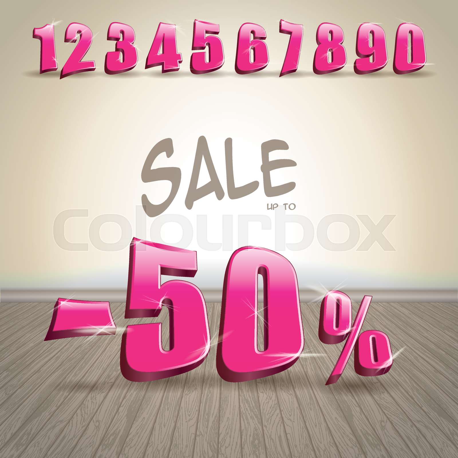 Pink numbers | Stock vector | Colourbox