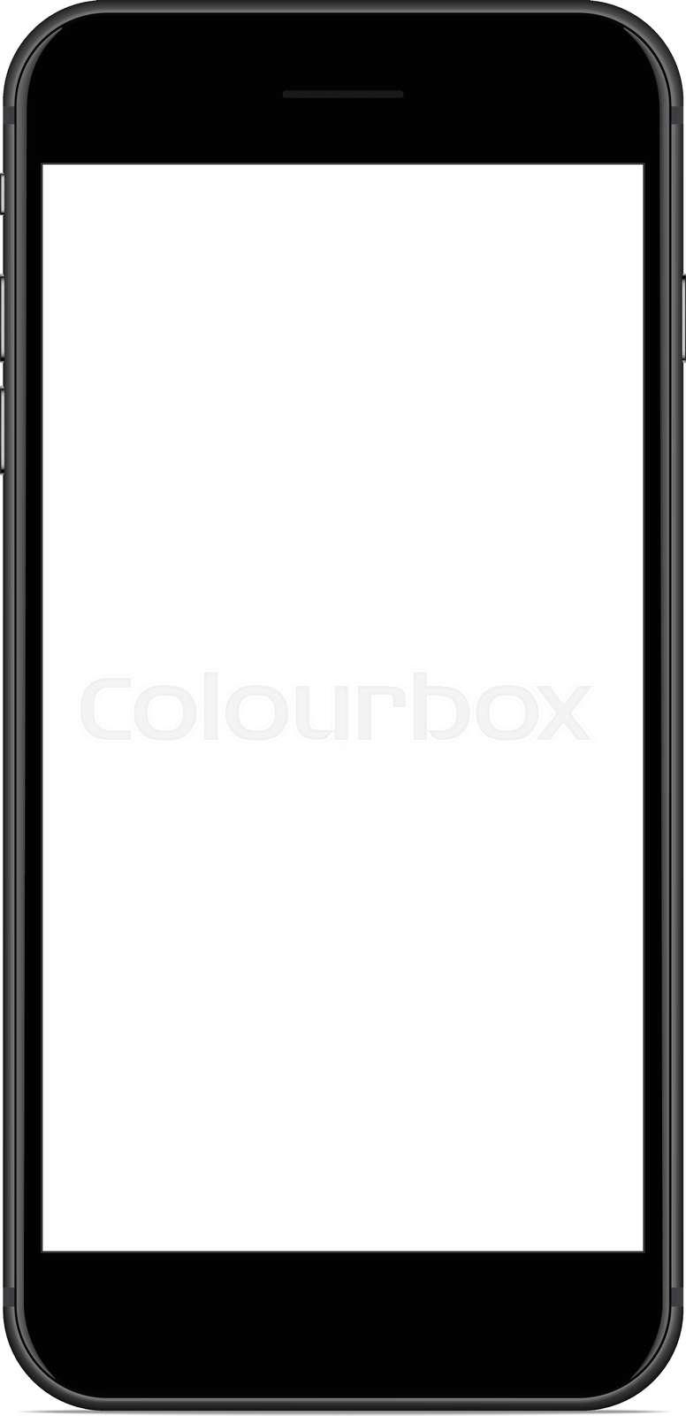 vector drawing mockup phone matte black color on white background ...