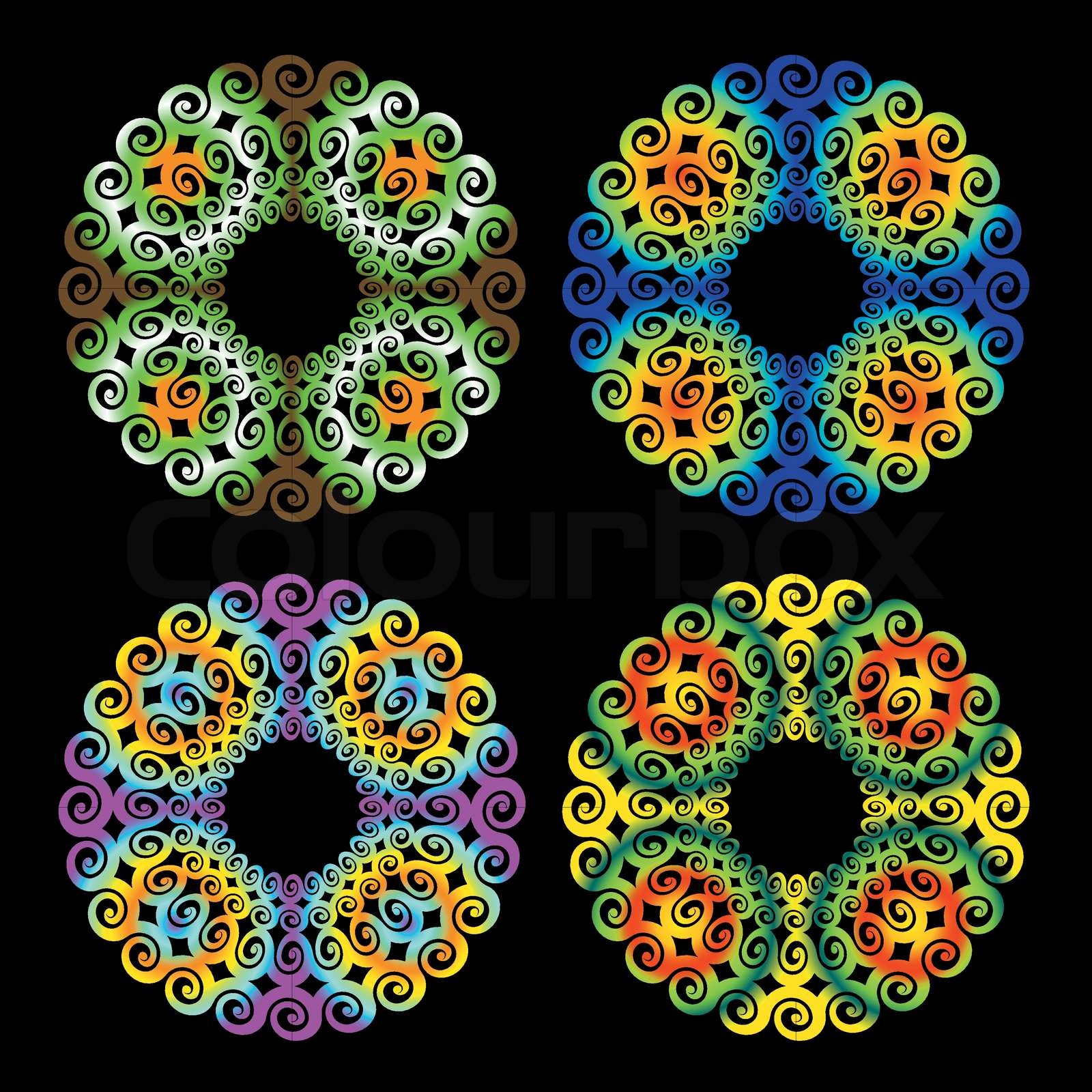 Set of fantasy style design elements | Stock vector | Colourbox