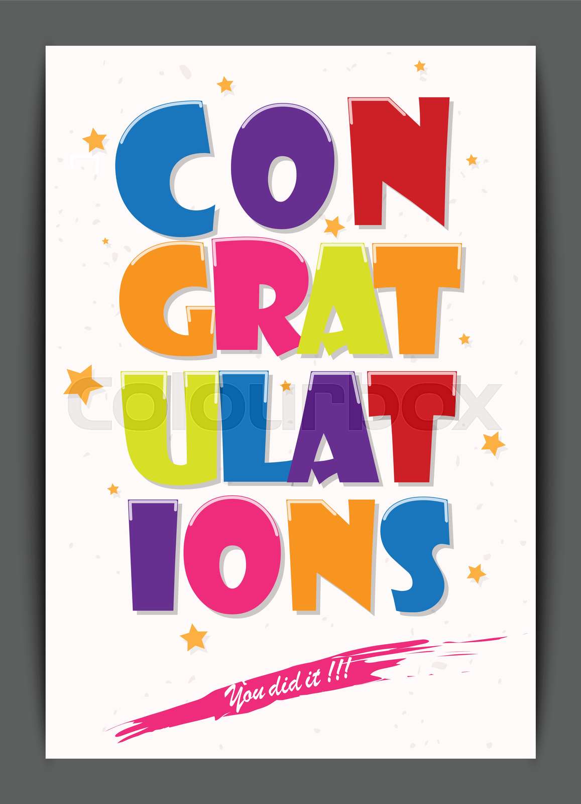 Congratulations greeting card design | Stock vector | Colourbox