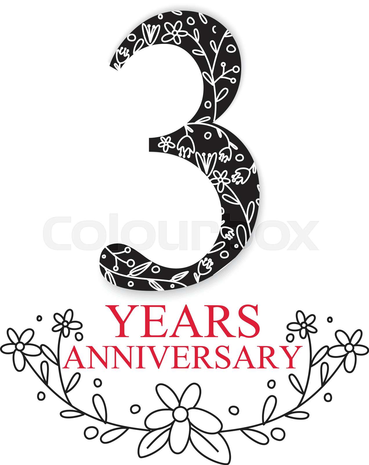Anniversary Celebration Design with decorative Floral elements | Stock ...