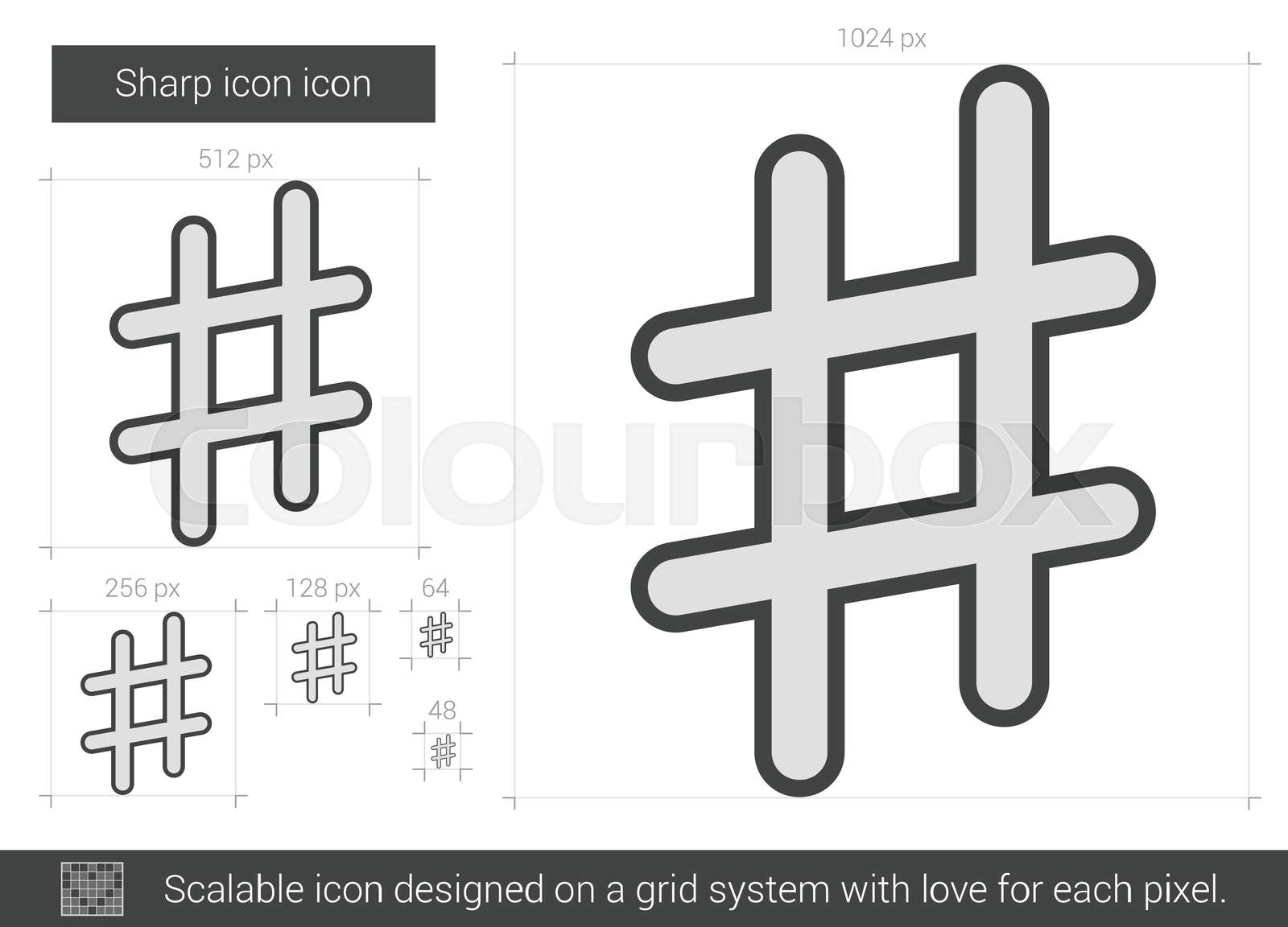 Sharp line icon. | Stock vector | Colourbox