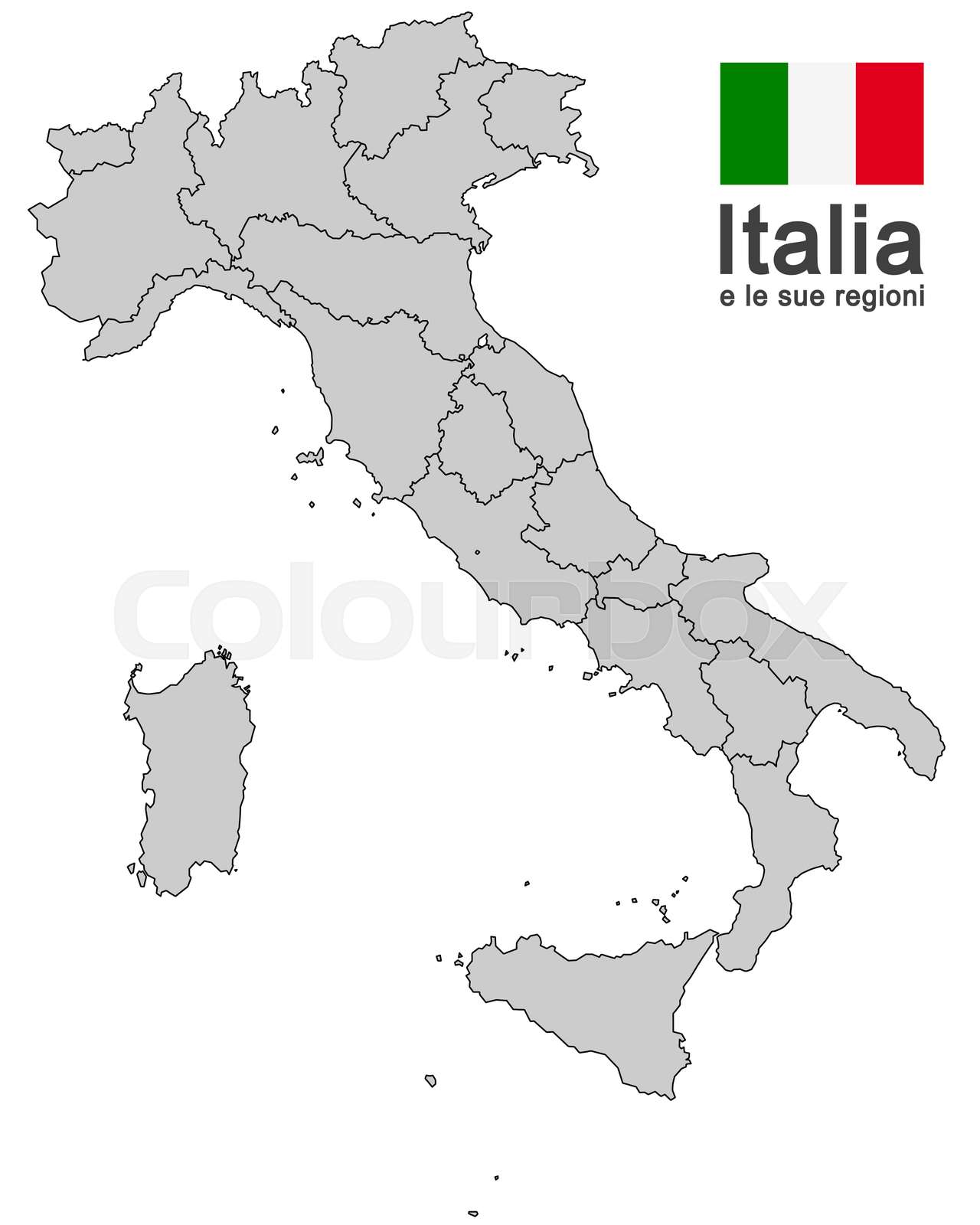 italien, kort, vektor | Stock vektor | Colourbox