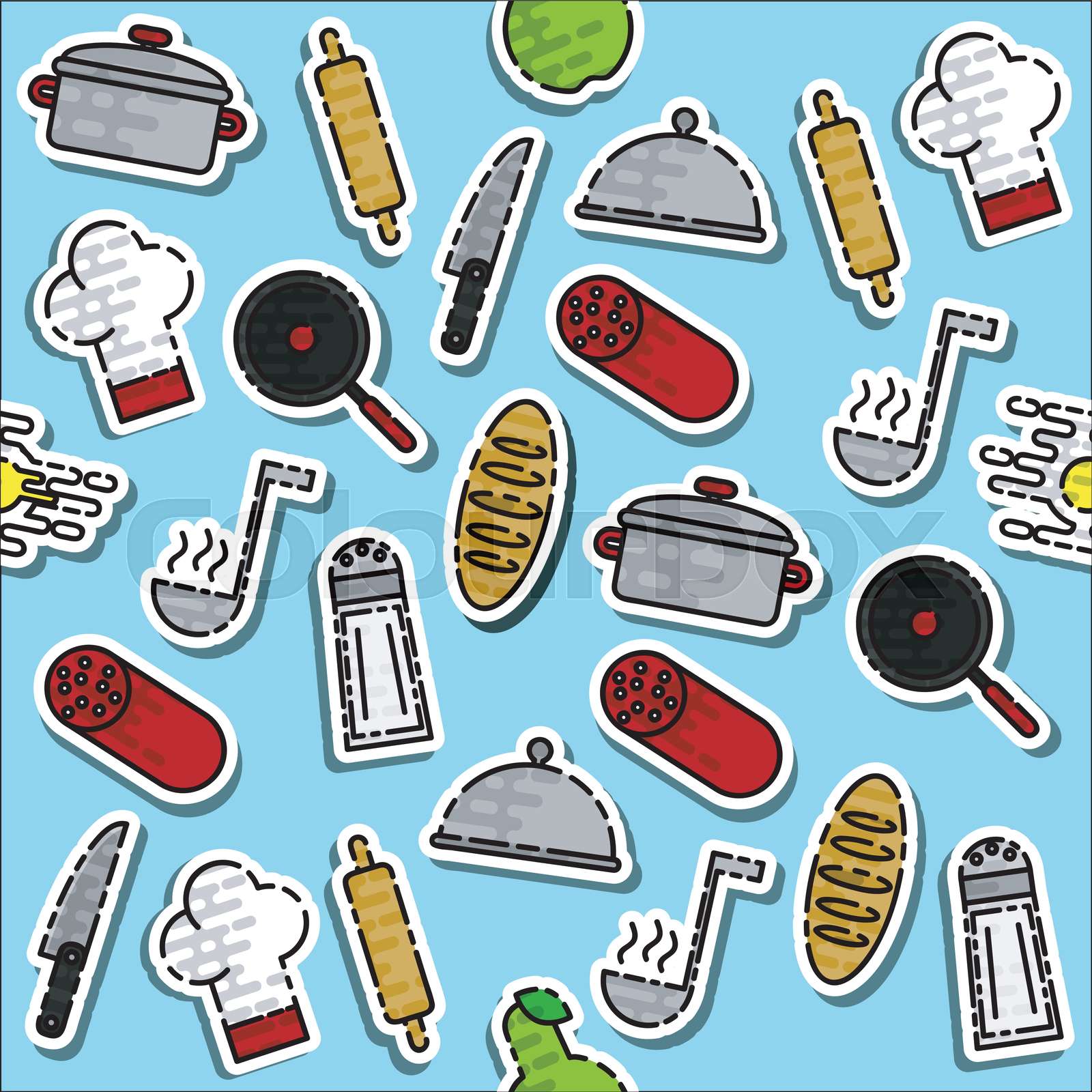 Colored cooking pattern | Stock vector | Colourbox