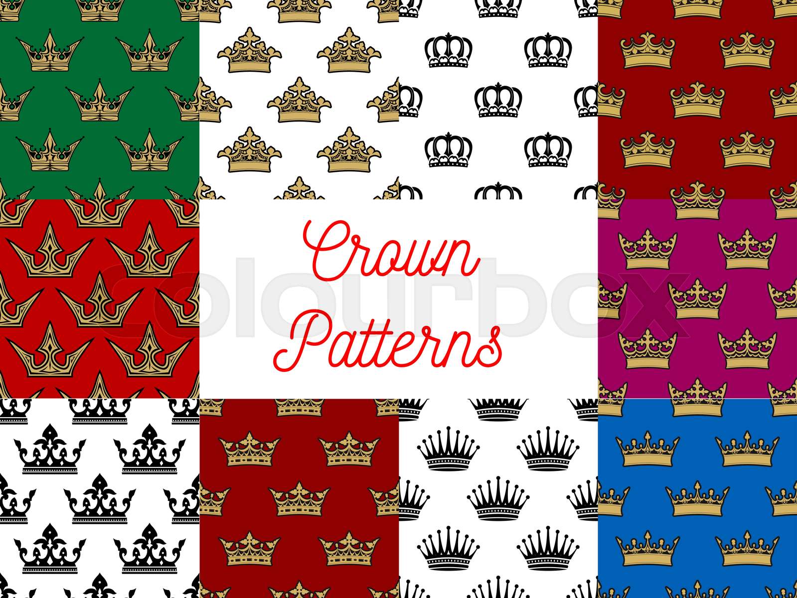 Crowns seamless patterns | Stock vector | Colourbox