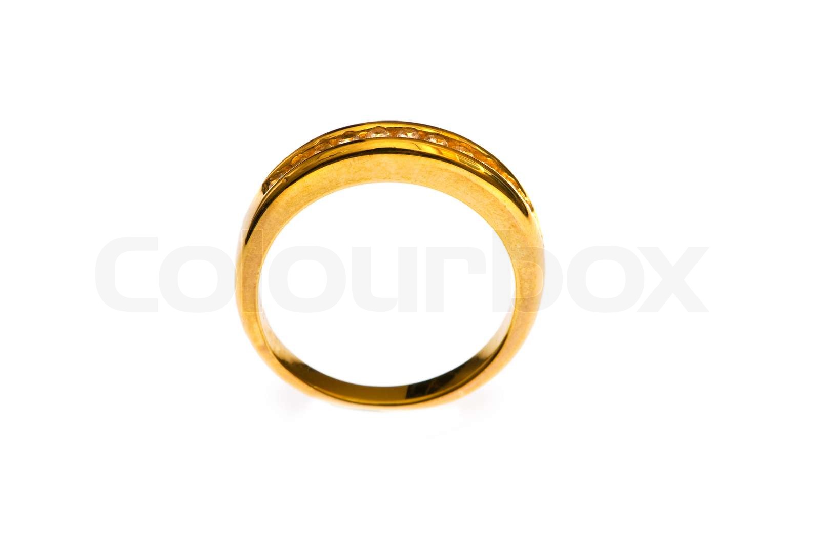 Goldener Ring auf dem weißen Hintergrund isoliert | Stock Bild | Colourbox