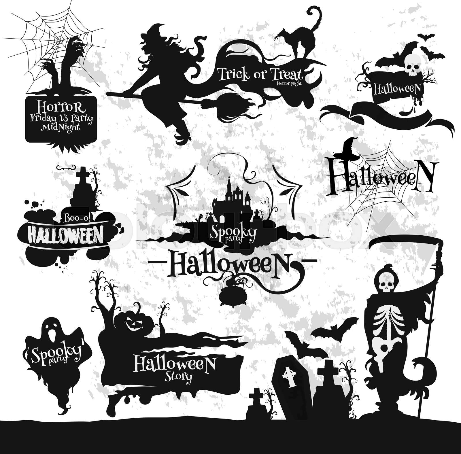 Halloween Friday 13 Horror Party Decorations Set Stock Vector halloween-friday-13-horror-party-decorations-set-stock-vector