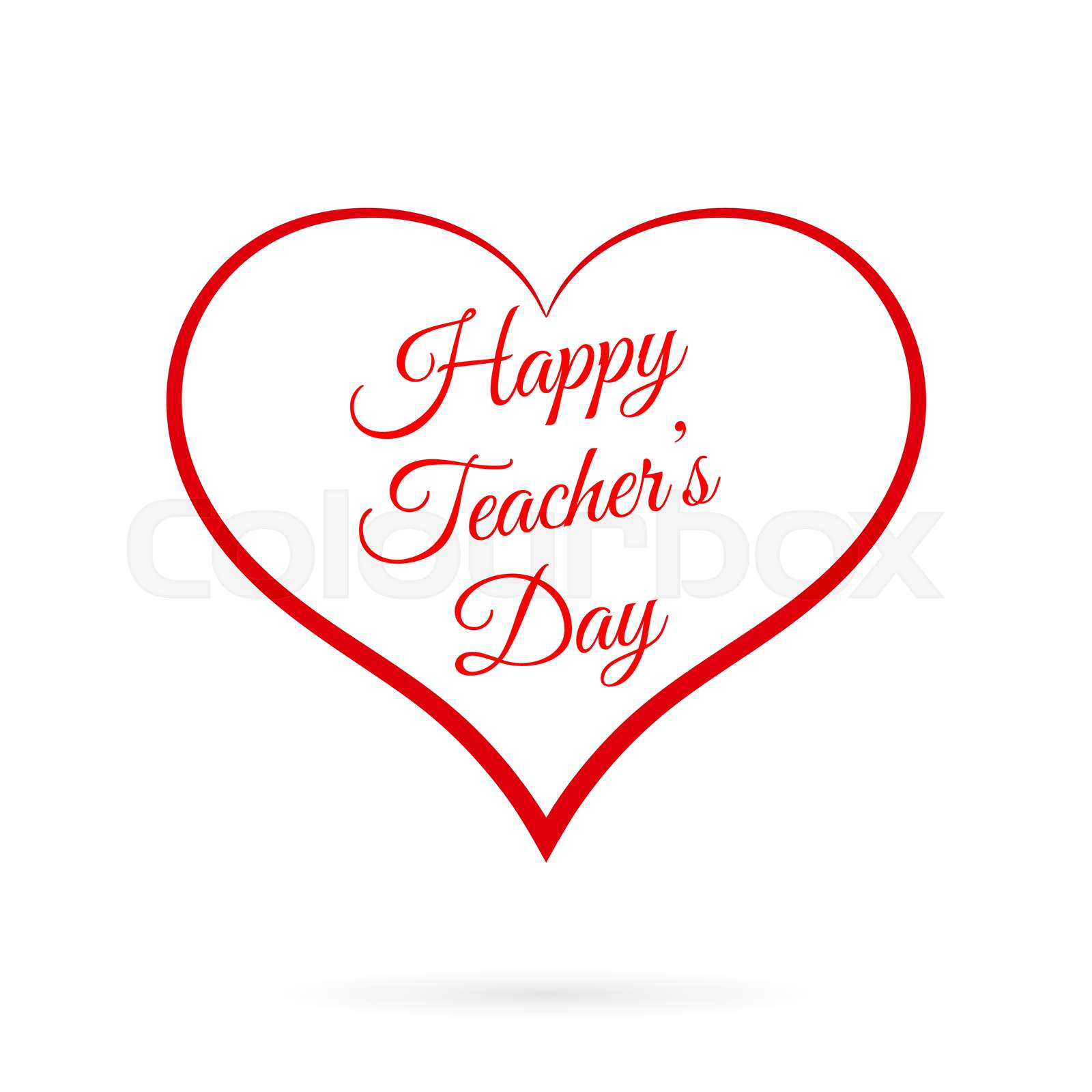 Vector Happy Teacher's Day inside red heart | Stock vector | Colourbox
