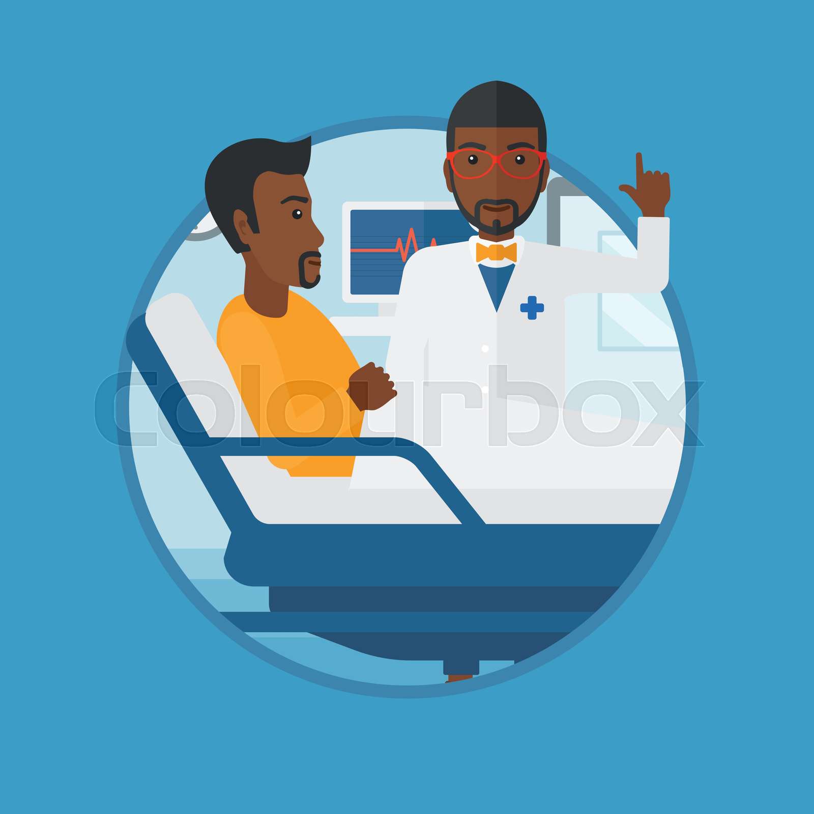 Doctor visiting patient vector illustration. | Stock vector | Colourbox