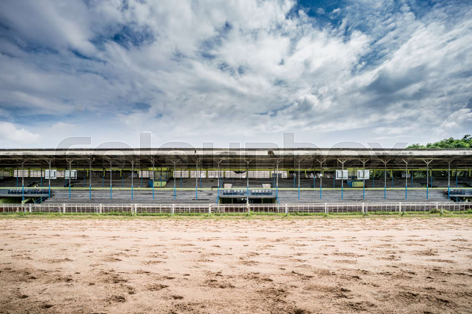 Old wooden grandstand of racecourse | Stock image | Colourbox