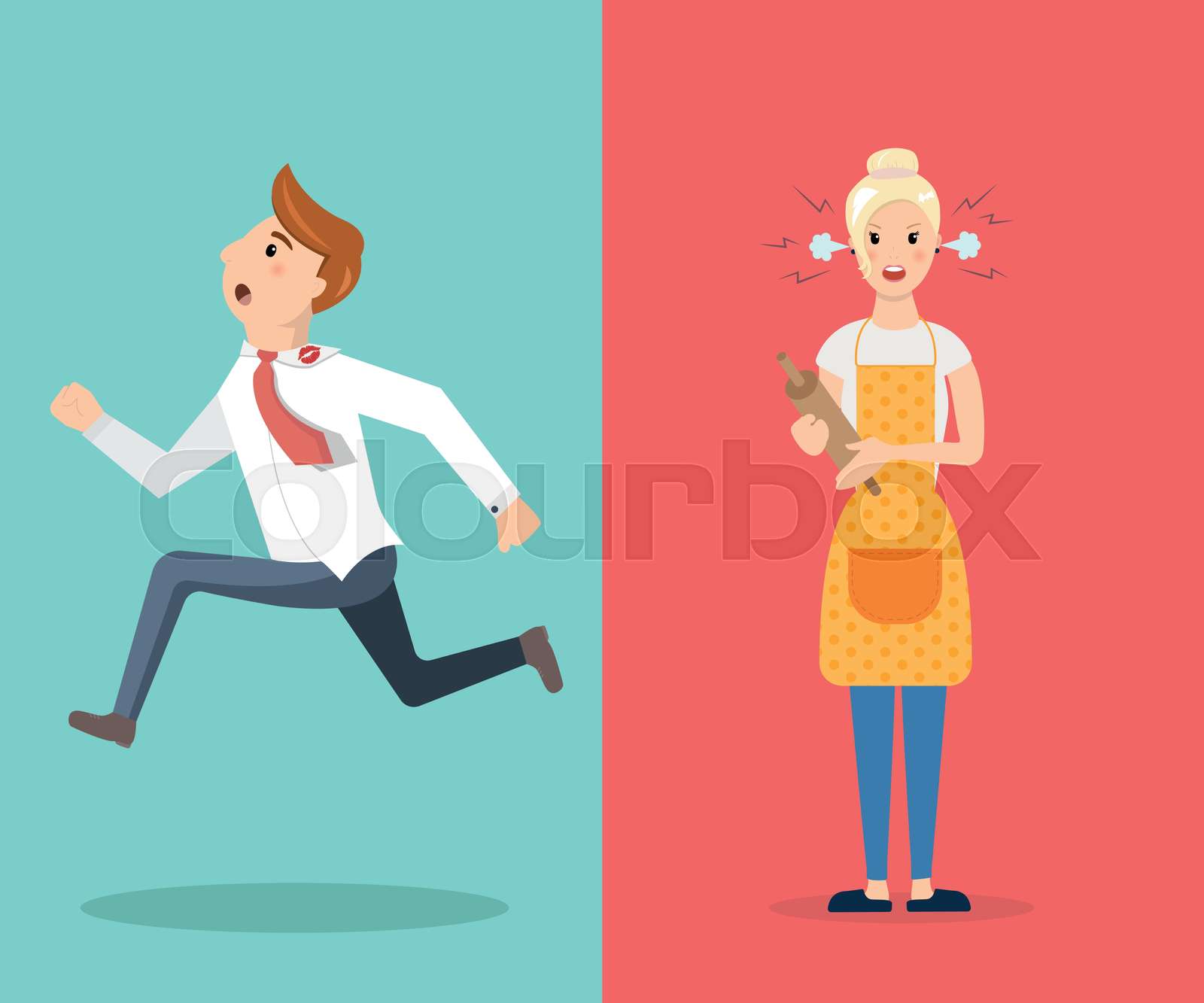 Family conflict couple man and woman swear | Stock vector | Colourbox