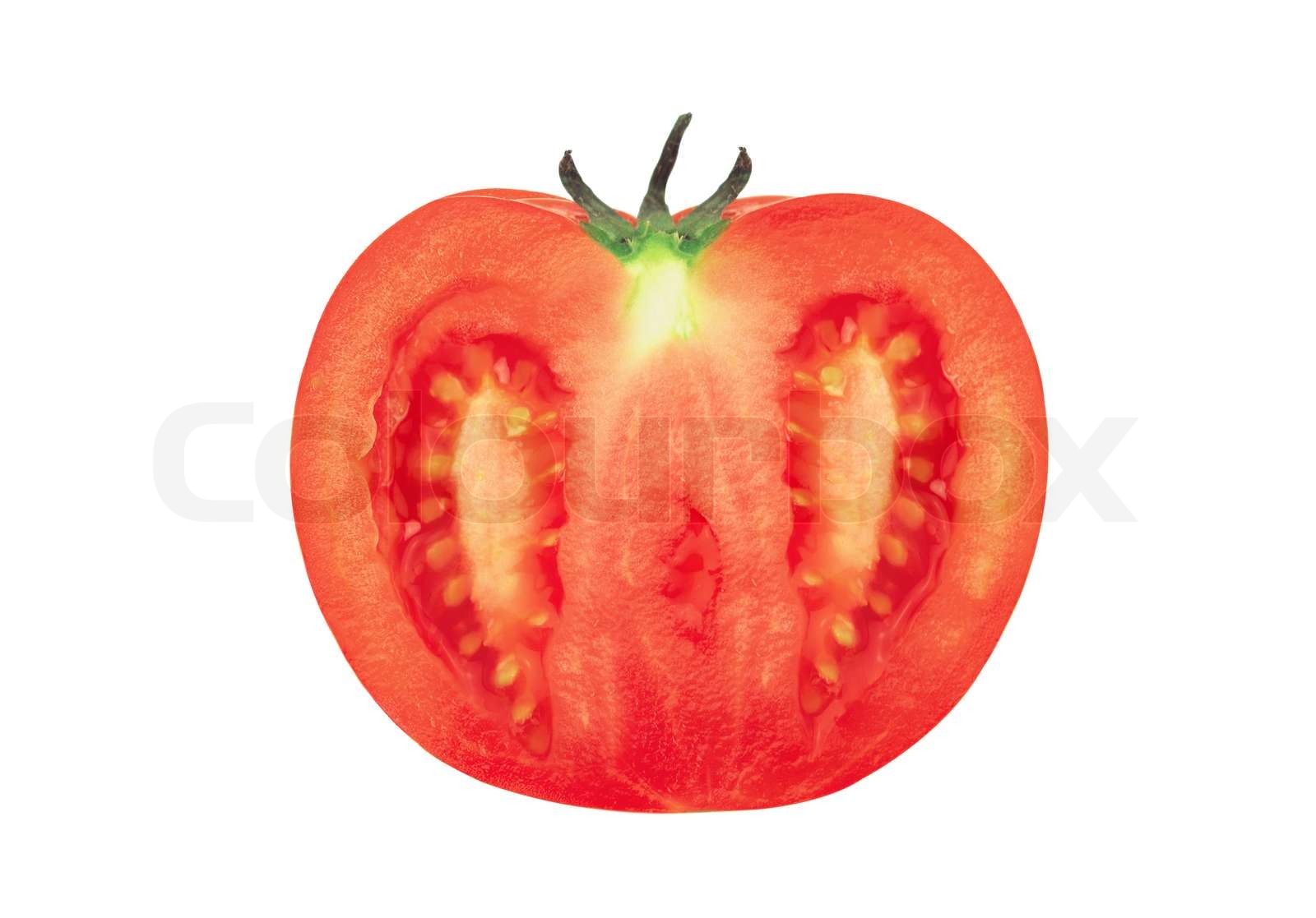 Fresh tomato slice isolated on white background | Stock image | Colourbox