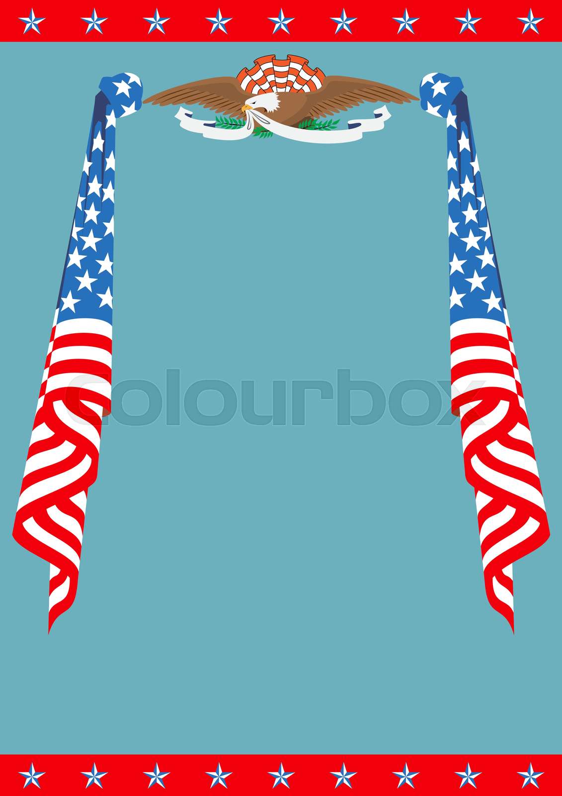 US Flag and Eagle patriotic border template. | Stock vector | Colourbox