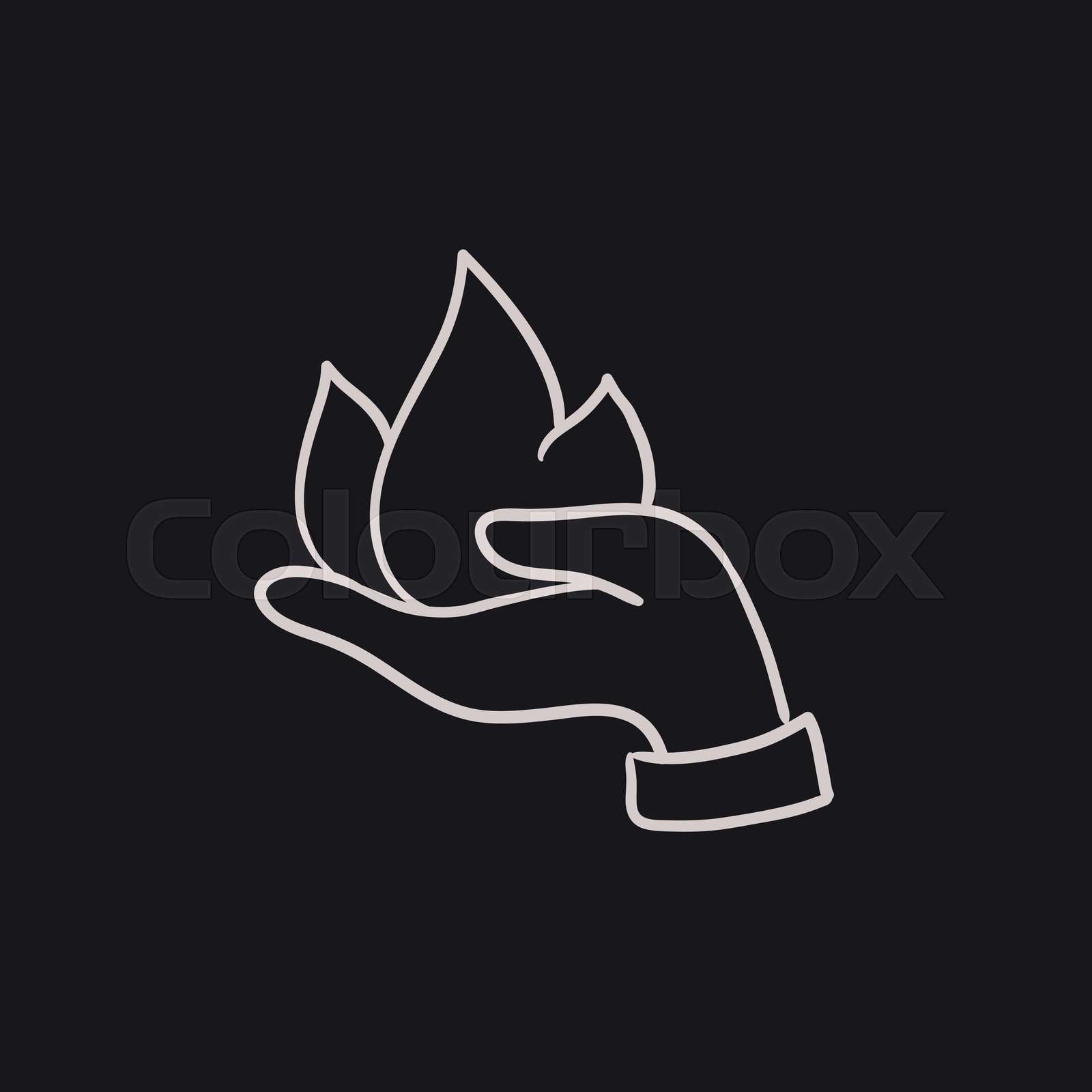 Hand holding fire sketch icon. | Stock vector | Colourbox