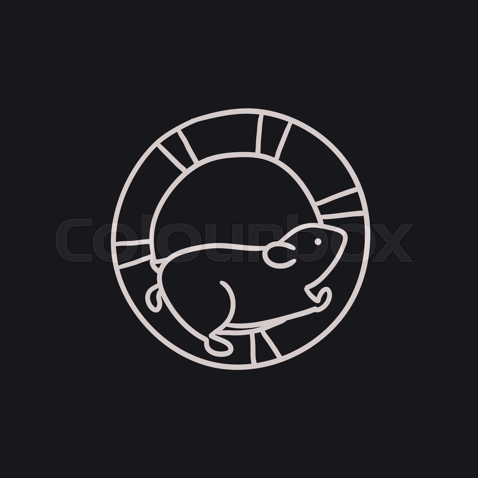 Hamster running in the wheel sketch icon. | Stock vector | Colourbox