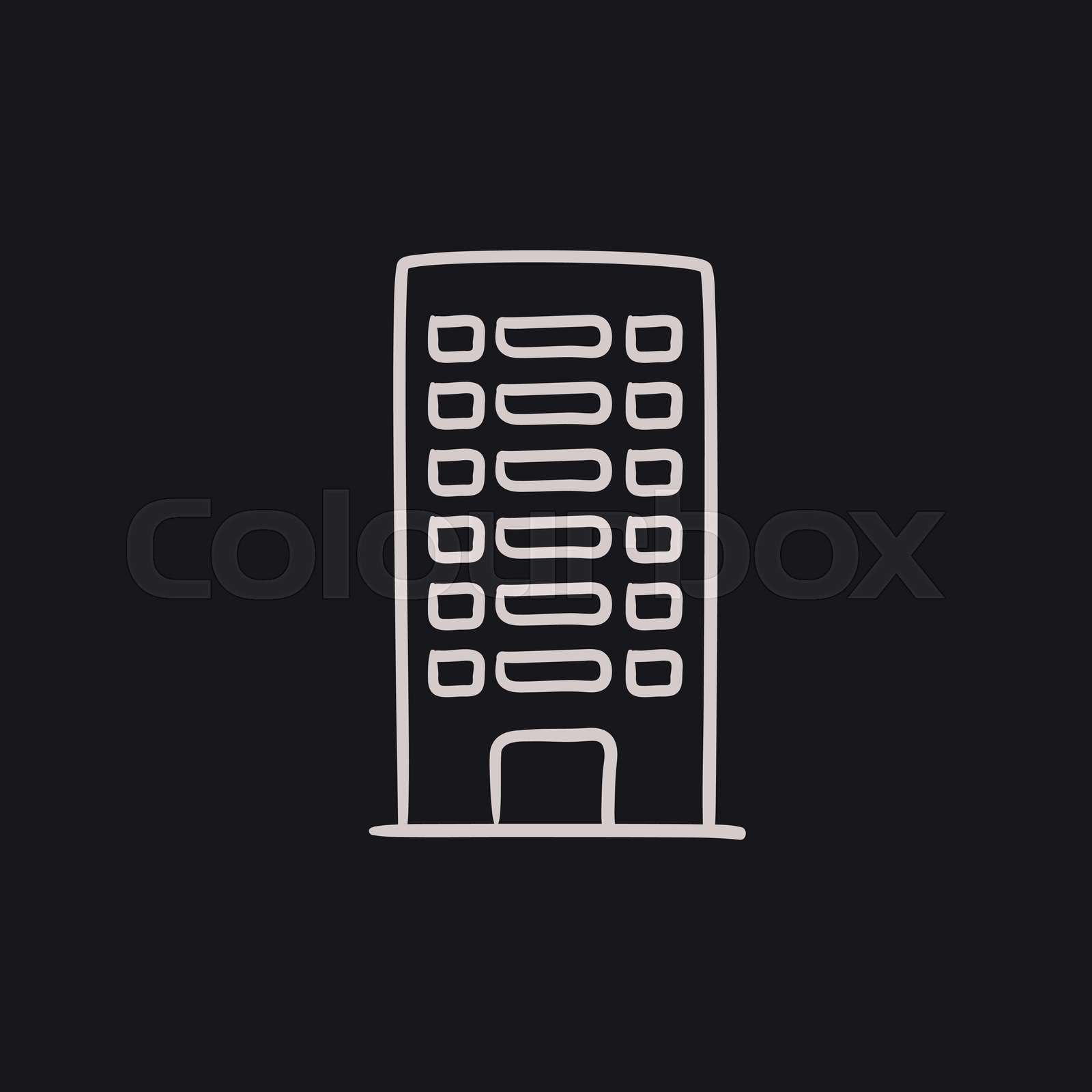 Residential building sketch icon. | Stock vector | Colourbox