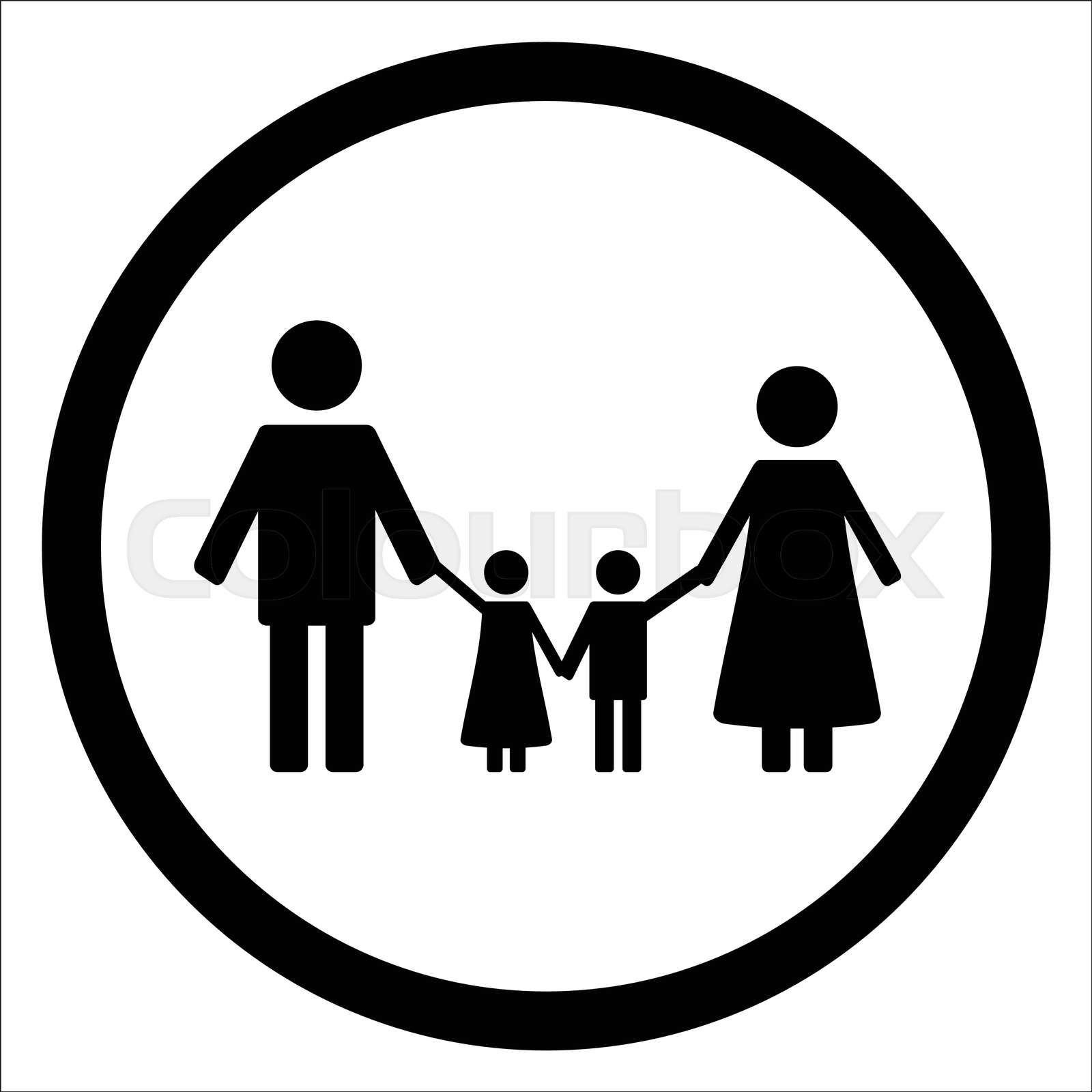 familie, icon, schattenriss | Stock-Vektor | Colourbox