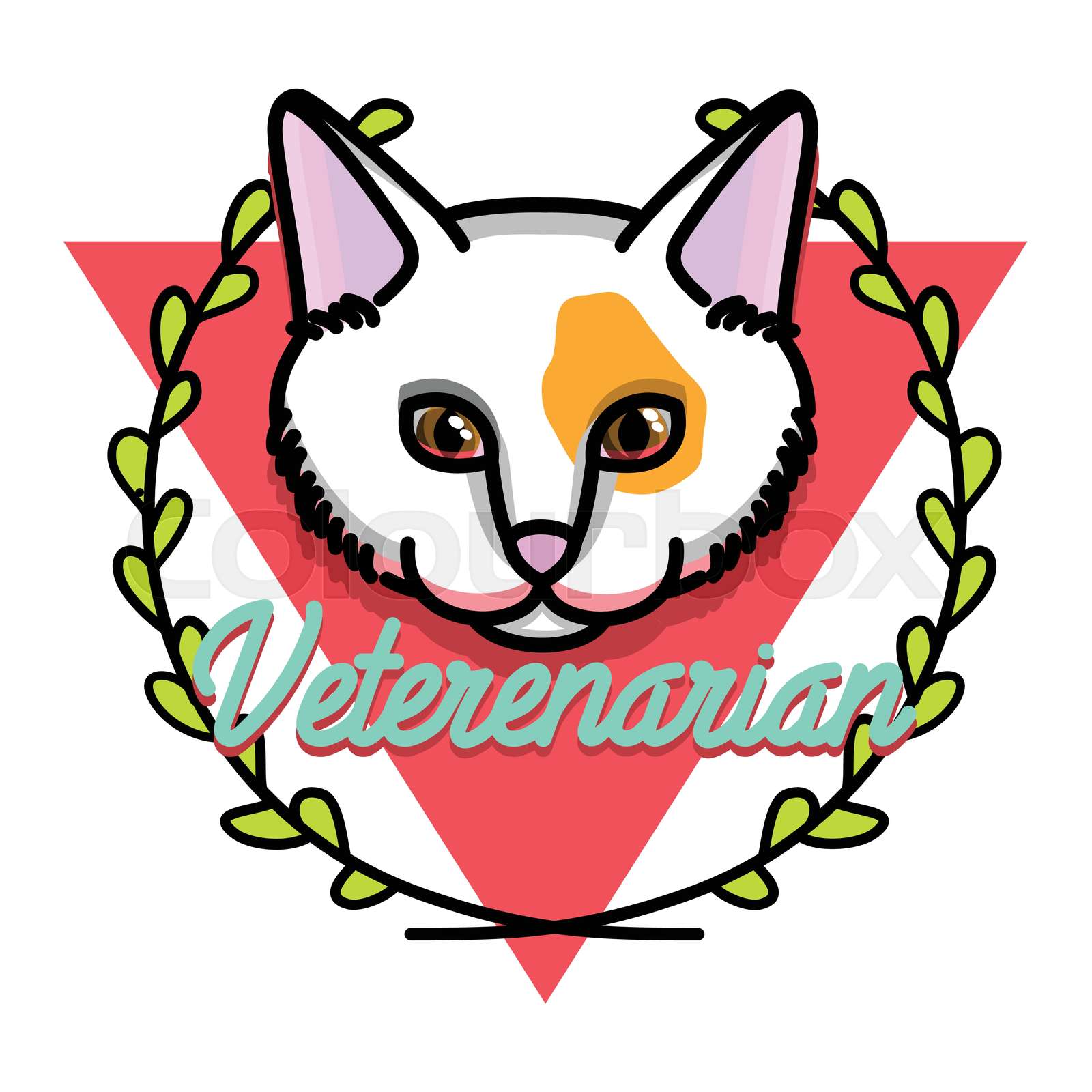 Color vintage veterinarian emblem | Stock vector | Colourbox