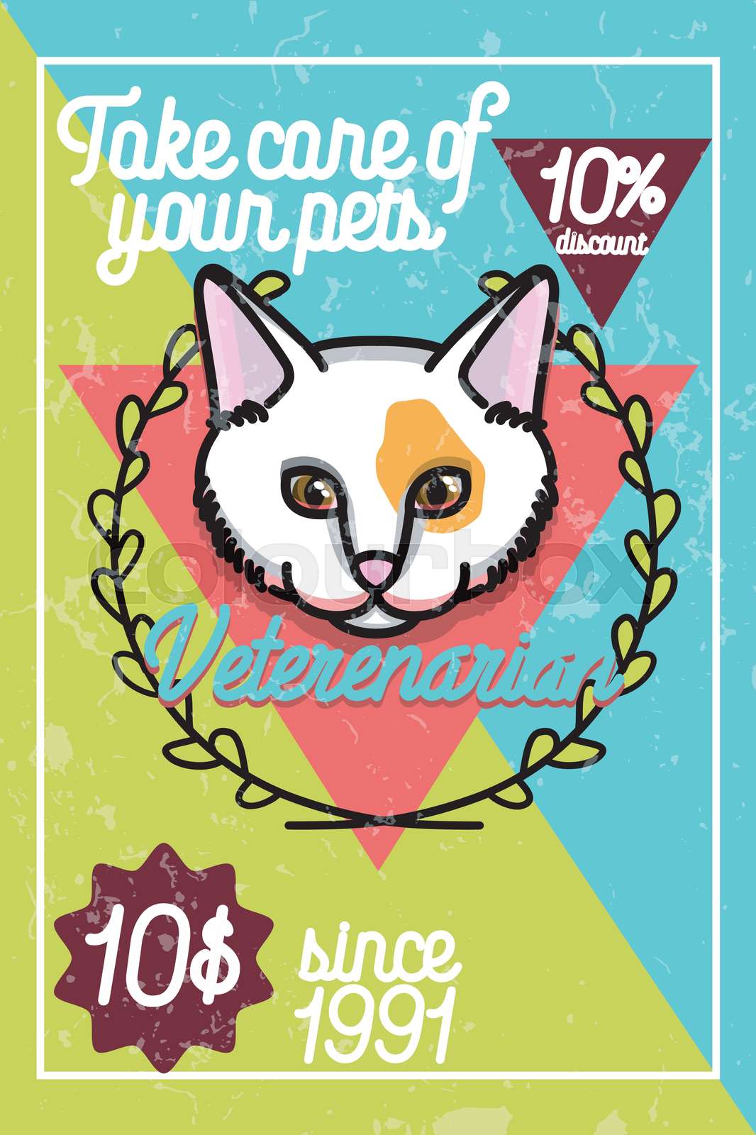 Color vintage veterinarian poster | Stock vector | Colourbox