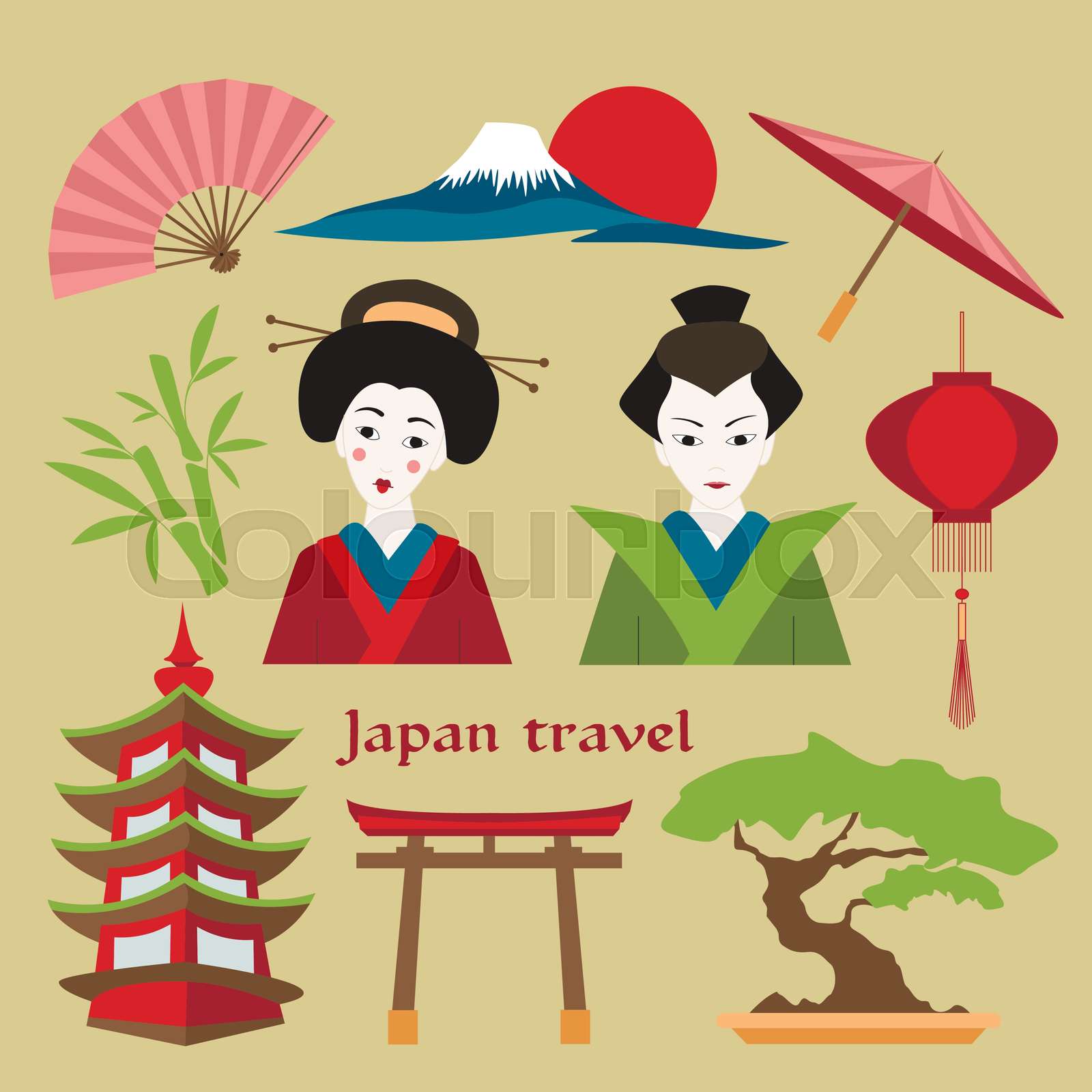 Japan icon set. | Stock vector | Colourbox