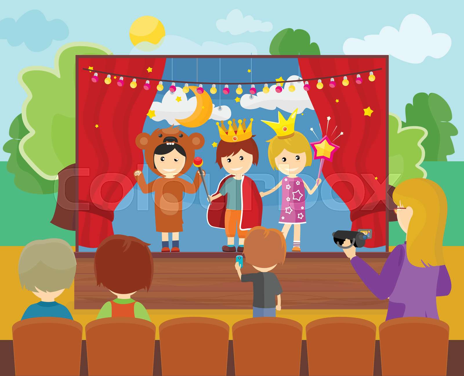 Children in Costumes Performing Theater | Stock vector | Colourbox