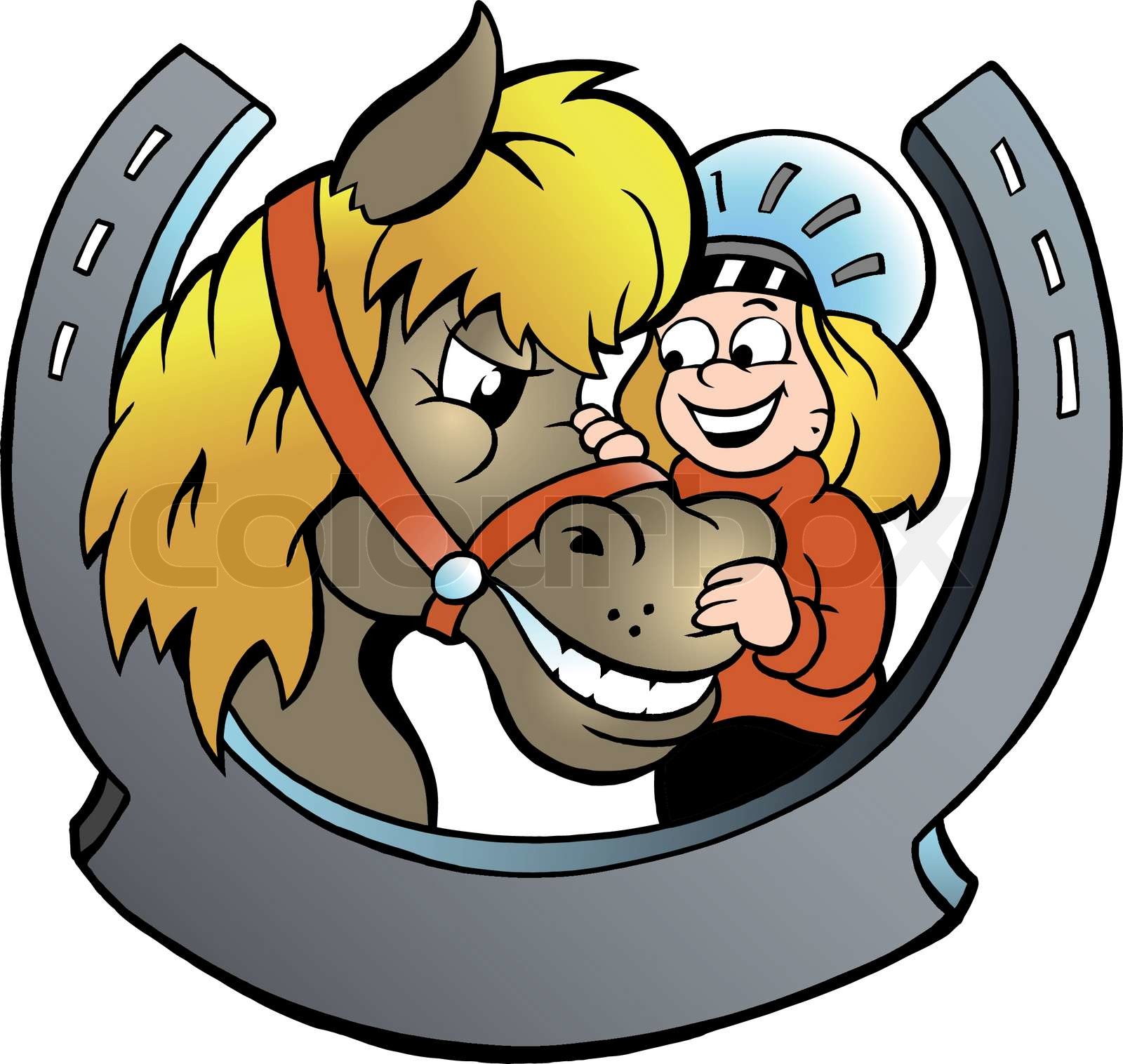 Hand-drawn Vector illustration of an Rider and Horse | Stock vector ...