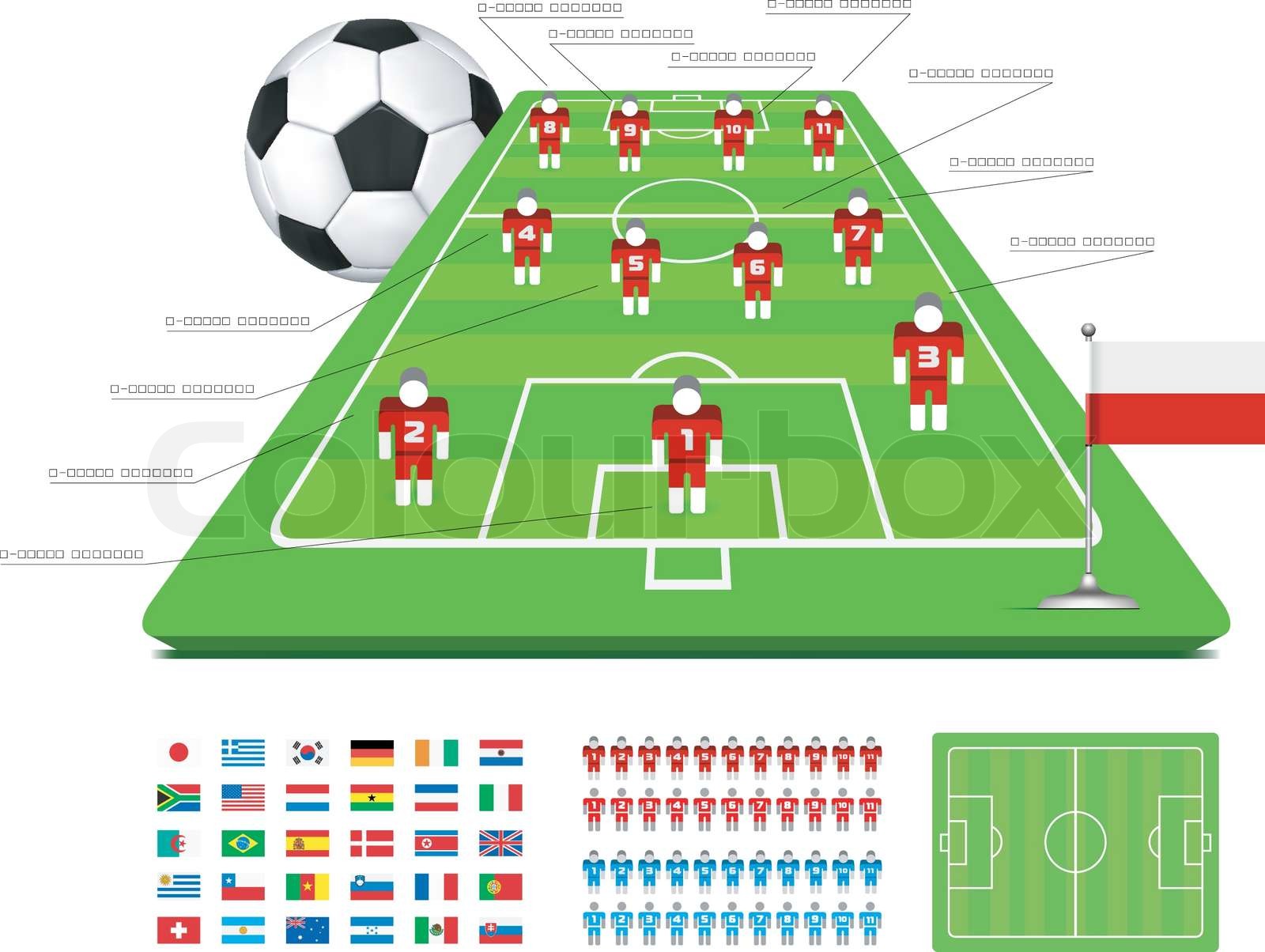 Soccer Tactical Kit Set for infographics. Vector illustration | Stock ...