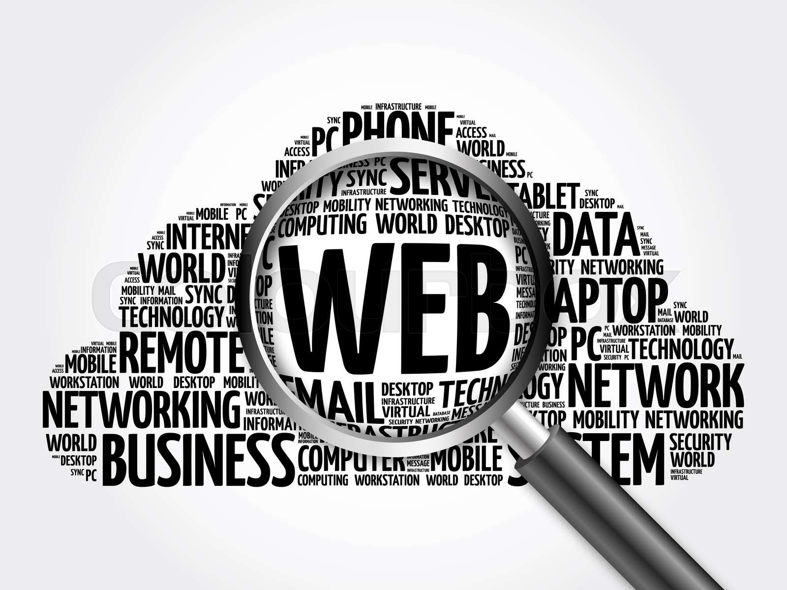 WEB word cloud with magnifying glass | Stock image | Colourbox WEB word cloud with magnifying glass | Stock image | Colourbox