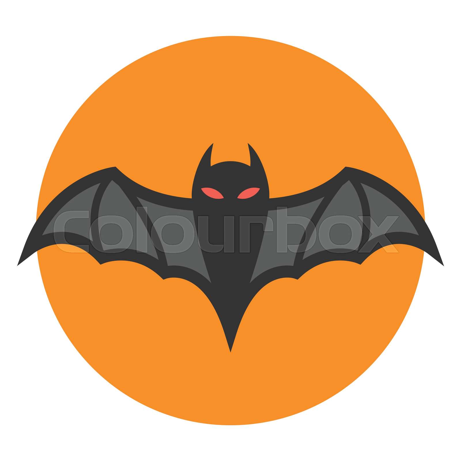 Bat icon flat | Stock vector | Colourbox