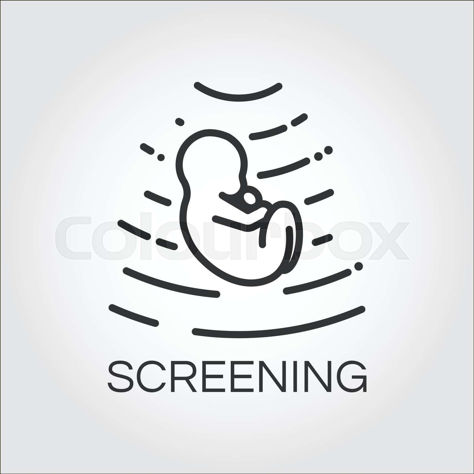 Screening baby in womb. Icon drawn in outline style | Stock vector ...