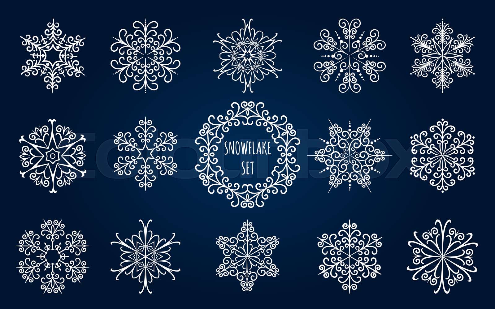 Snowflake Emblem Set | Stock vector | Colourbox