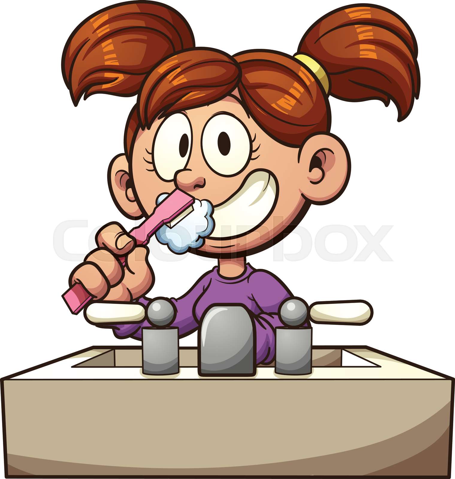 Brushing teeth | Stock vector | Colourbox