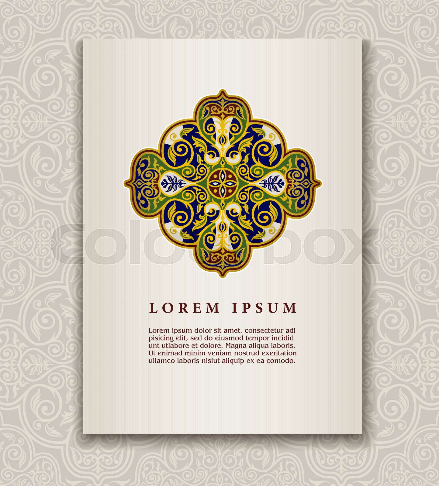 Vector islamic style brochure and flyer design with ornamental Muslim ...