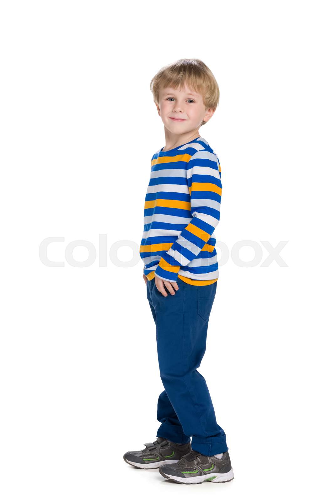 Profile portrait of a fashion cute little boy | Stock image | Colourbox