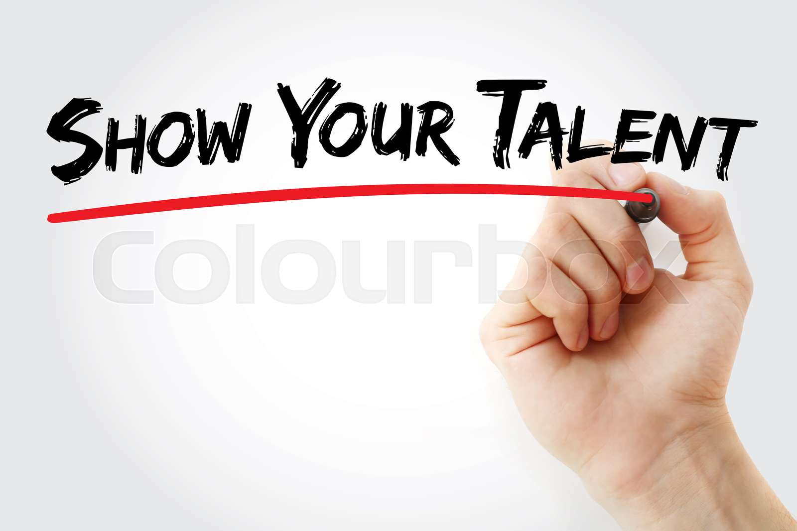 Hand writing Show your talent with marker | Stock image | Colourbox