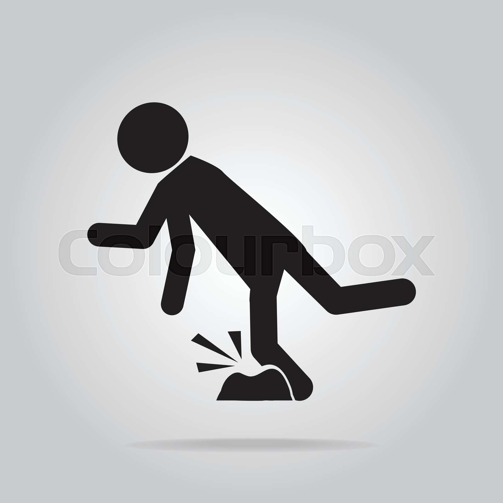 Man tripping over, person injury symbol | Stock vector | Colourbox