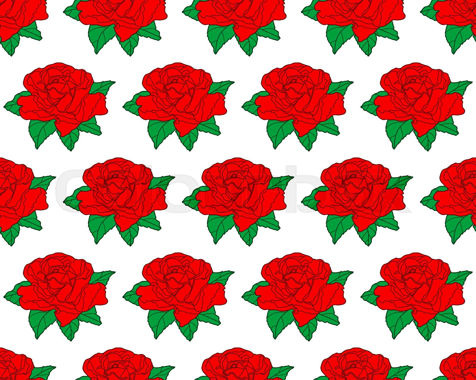 Red rose flower pattern | Stock vector | Colourbox