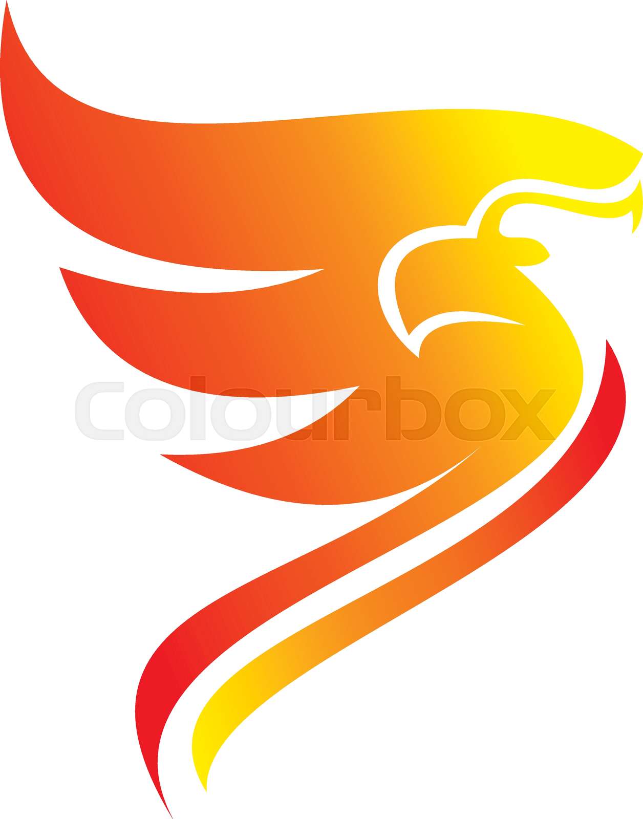 logo simple flaming phoenix | Stock vector | Colourbox