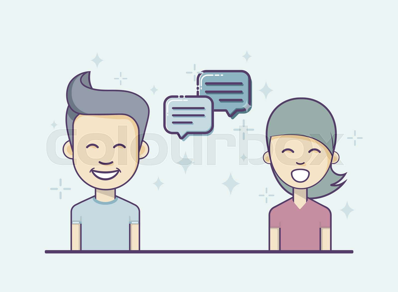 diálogo, adolescente, vector | Vector de archivo | Colourbox