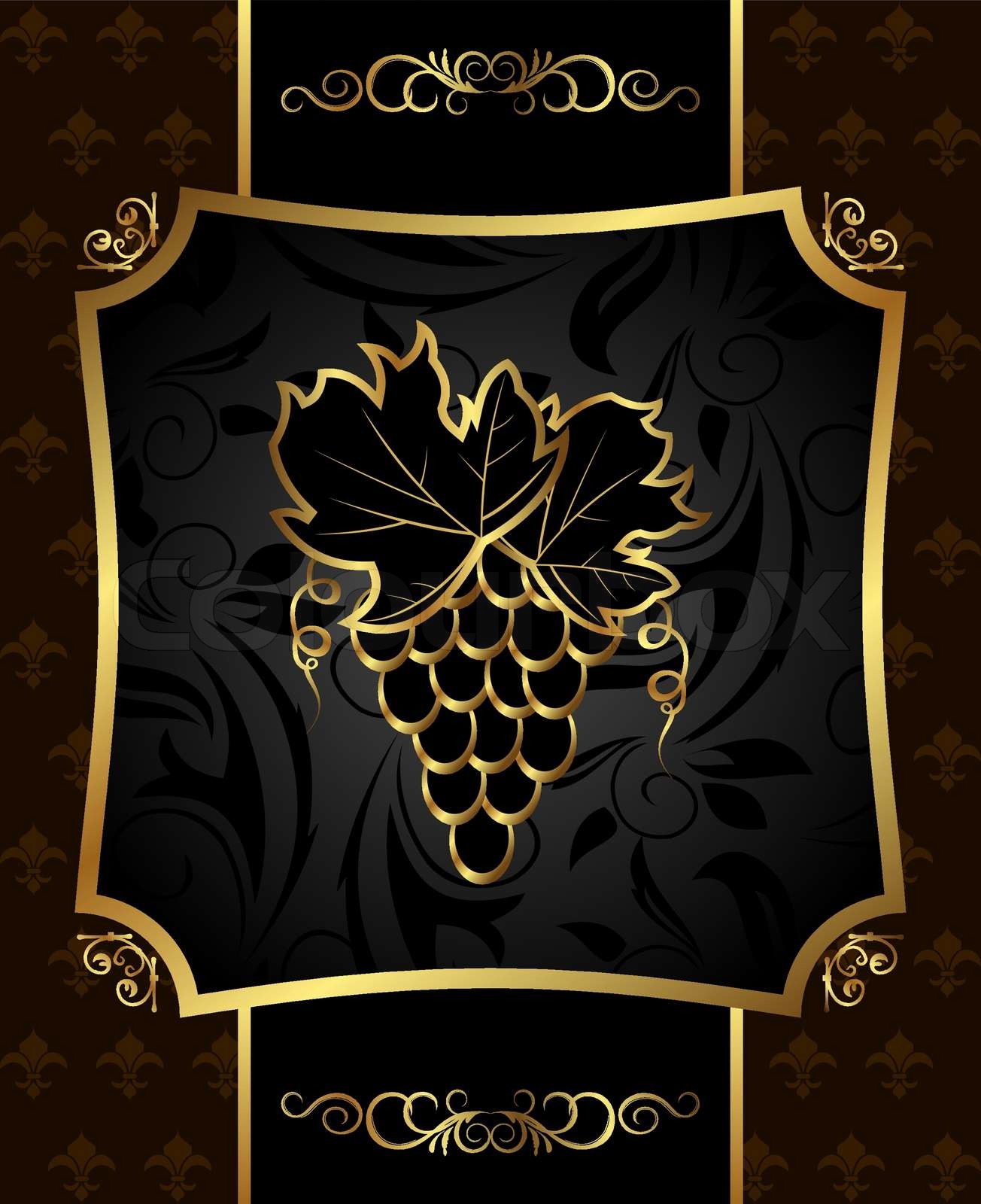 Illustration goldener Rahmen mit Reben - vector | Stock-Vektor | Colourbox