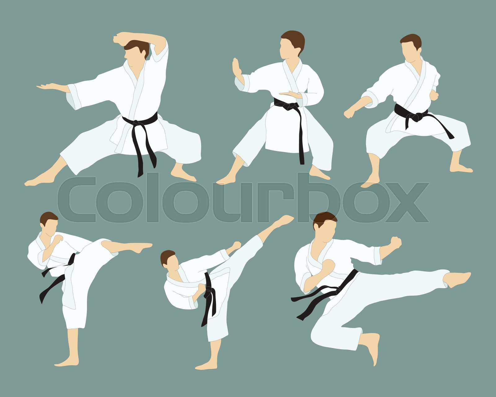 Karate icon set | Stock vector | Colourbox