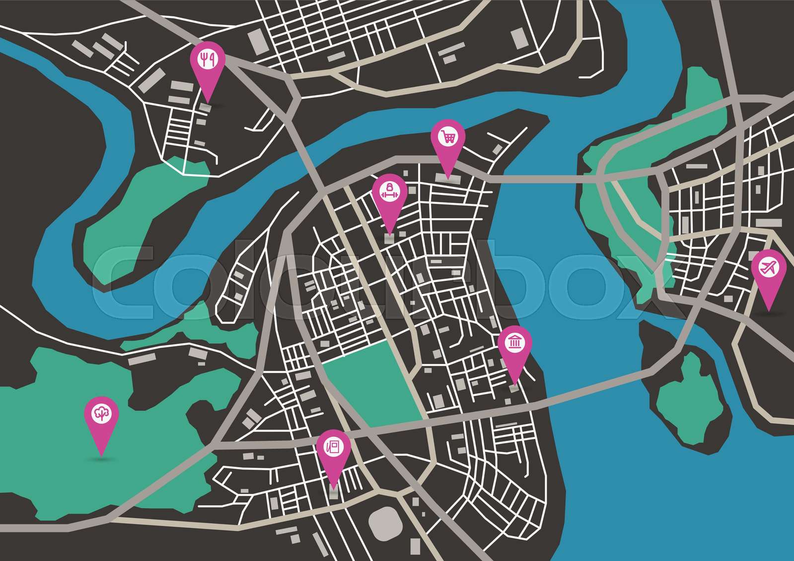 Vector city map | Stock vector | Colourbox