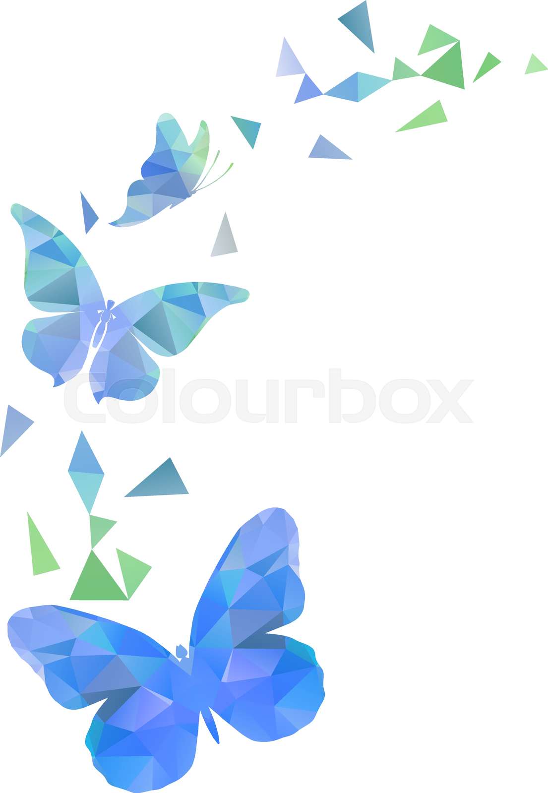 Polygon vector flying butterflies | Stock vector | Colourbox