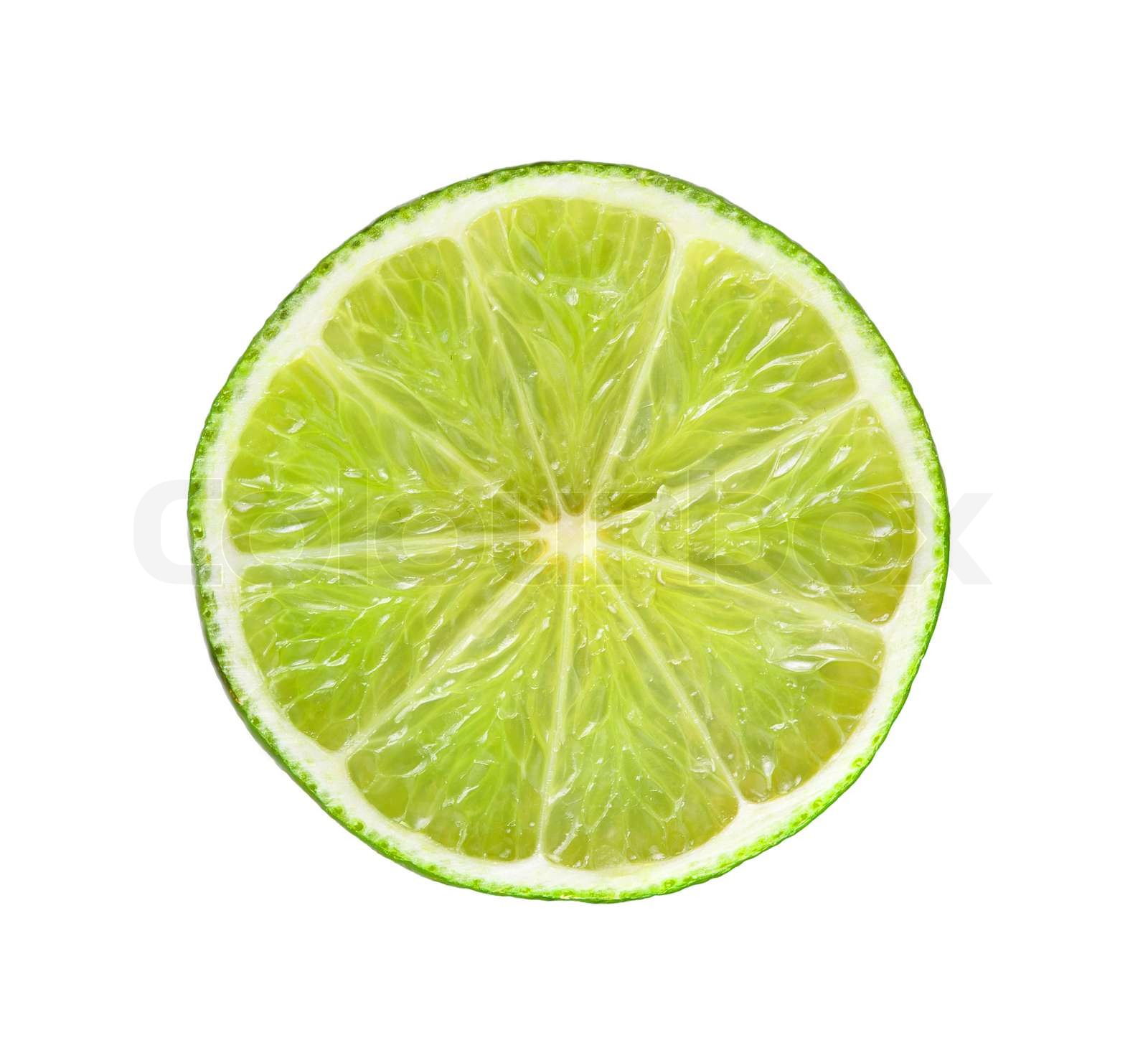 Frisk lime ( citron) skive isoleret på hvid baggrund | Stock foto ...