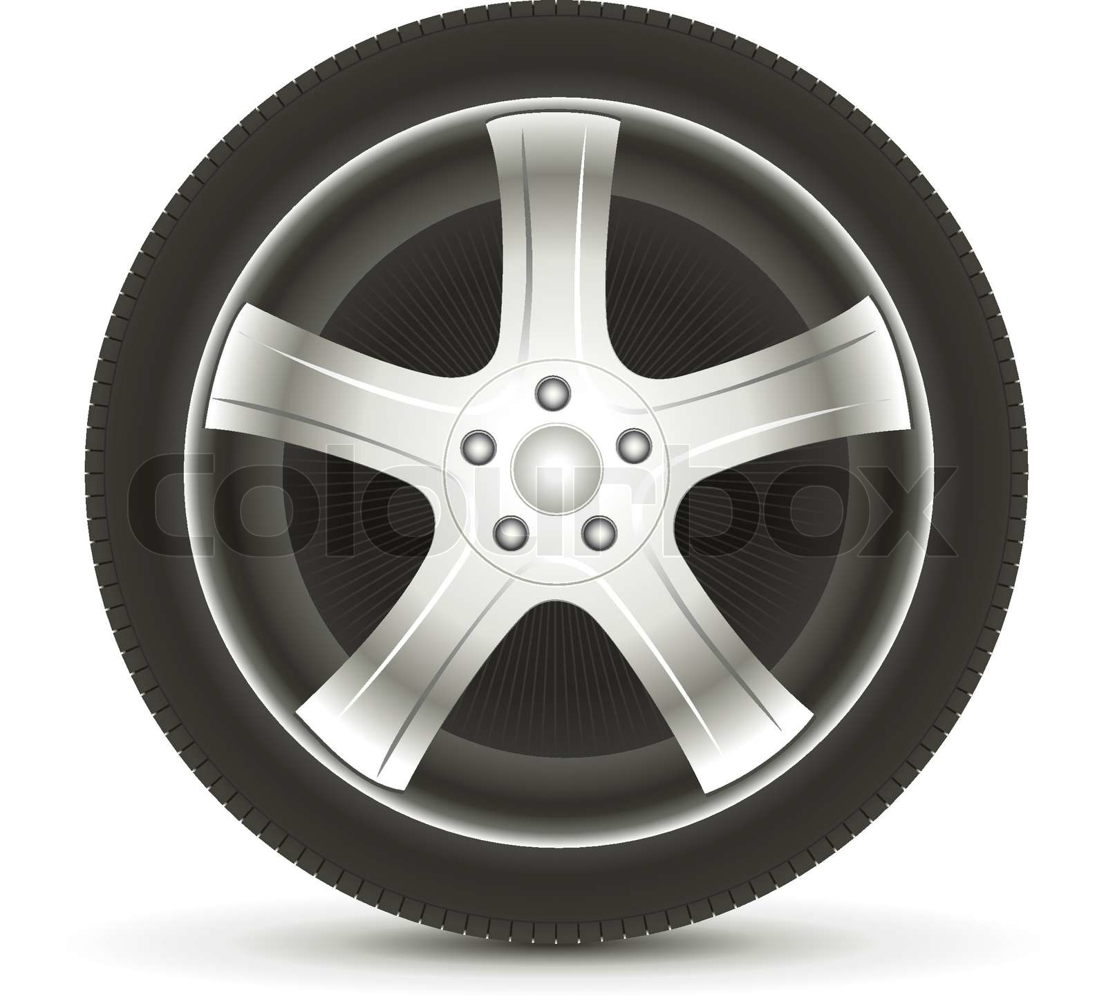 Car Wheel Isolated on White Background. Vector. | Stock vector | Colourbox