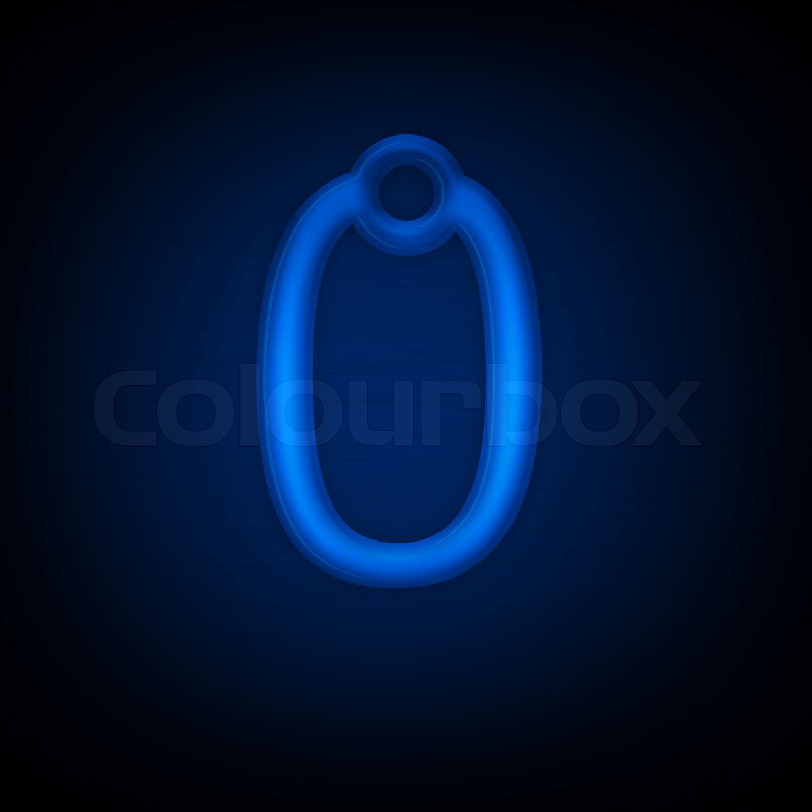 Neon Letter ZERO Isolated on Black Background. Computer Design. | Stock ...