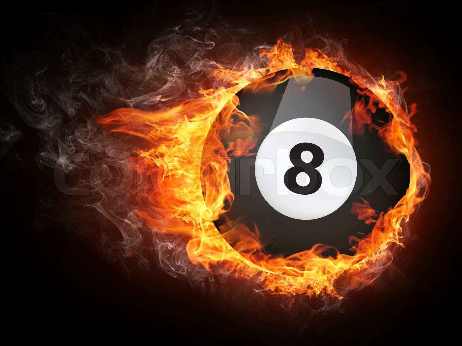 Pool Billiards Ball in Fire. Computer Graphics. | Stock image | Colourbox