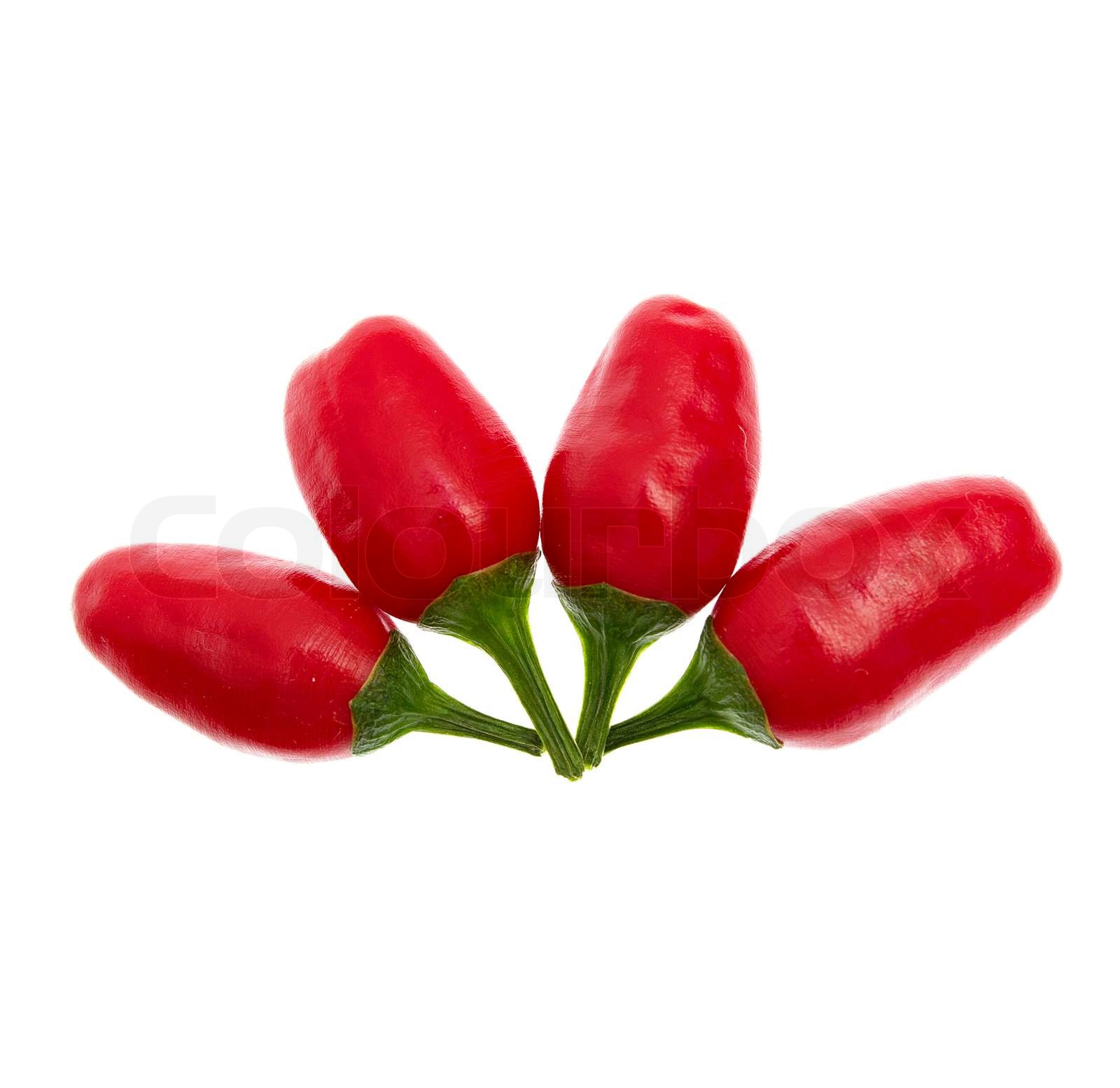 Red Hot Chilli Peppers auf weißem Hintergrund | Stock Bild | Colourbox