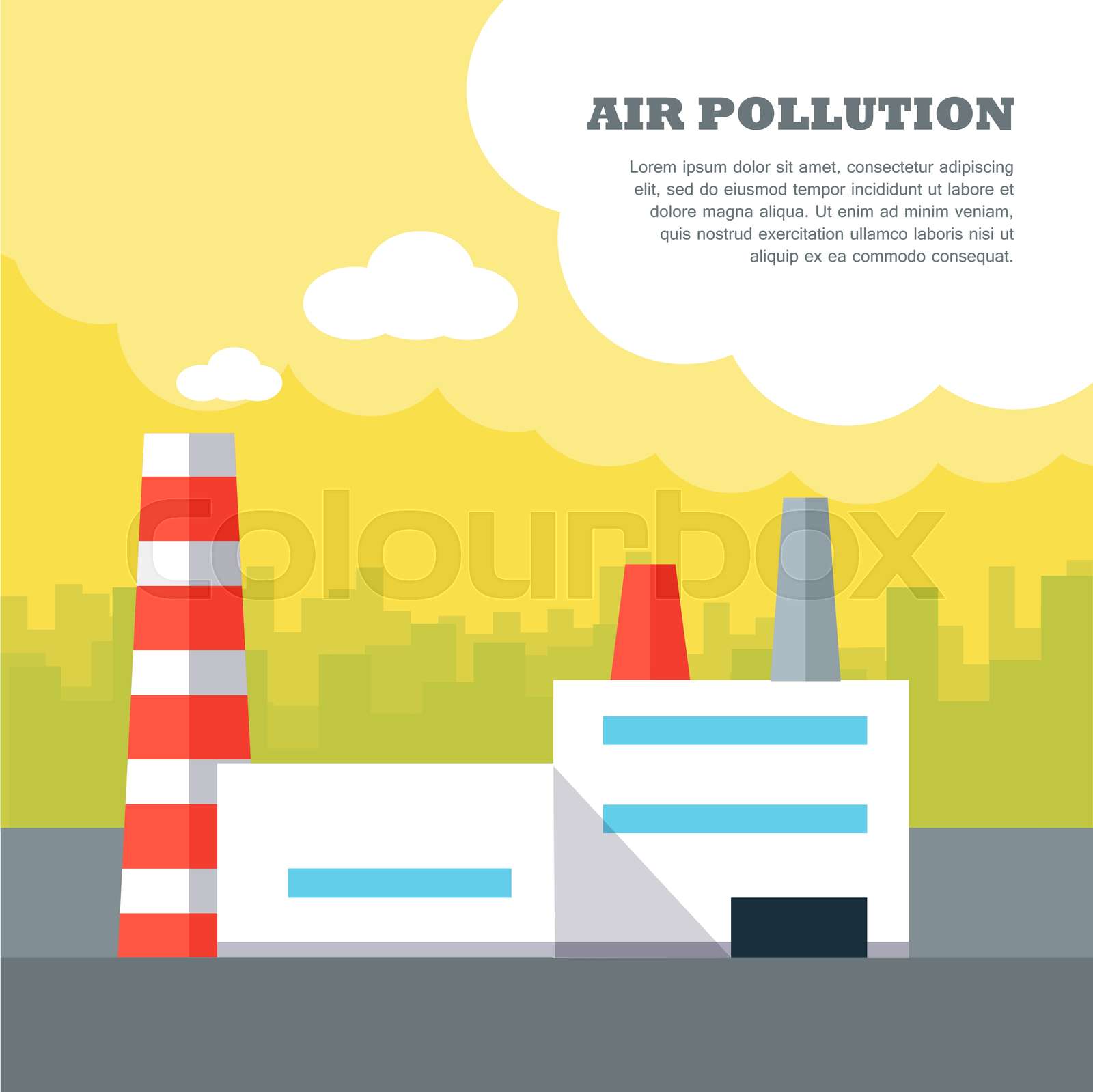 Air Pollution Concept Vector in Flat Style Design. | Stock vector ...